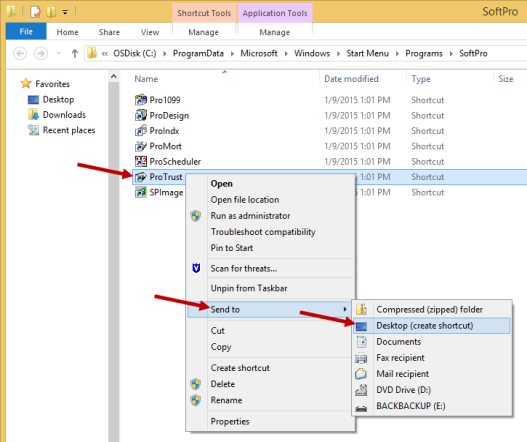 Creating Desktop Shortcuts